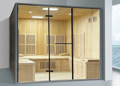 China 6 Person Infrared Sauna Room 3000×1750×2000mm with Hemlock Wood Construction and Custom Options for sale
