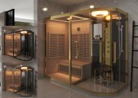 China Gold Frame Sauna Steam Room Combo 2000x1000x2000mm with 3KW Generator and Shower System for sale