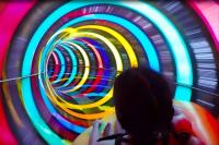 China Waterproof LED Light Shadow Tunnel Water Slide for Aqua Park for sale
