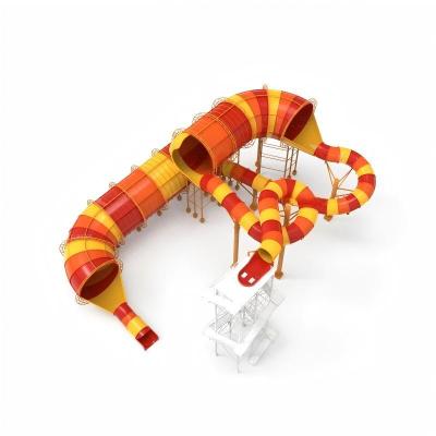 China Steel Frame Water Park Water Slide Giant Python Shaped Fiberglass Material for sale