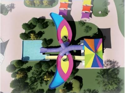 China Angel'S Eyes Shape Water Park Slide Wear Resistant 12-18m Height for sale