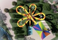 China Flower Shaped Water Park Water Slide Anti Aging 12-18m Height for sale