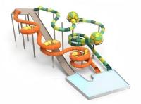 China Serpentine Magic Ball Aqua Park Water Slide Combined 14M Height for sale
