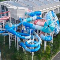 China Seven Intertwined Combined Water Park Water Slide Corrosion Resistant 15-19m for sale