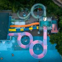 China High Speed Small Water Park Water Slide Double Spiral Combined for sale