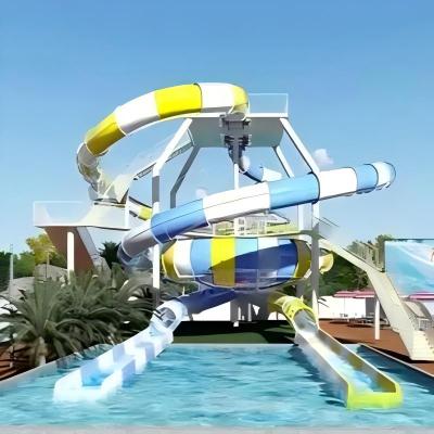 China Double Helix Giant Beast Bowl Combo Water Slide For Aqua Park for sale