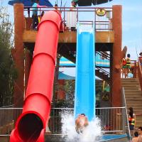 China 2 Lanes Cannon Barrel Sled Aqua Park Water Slide 5m Height for sale