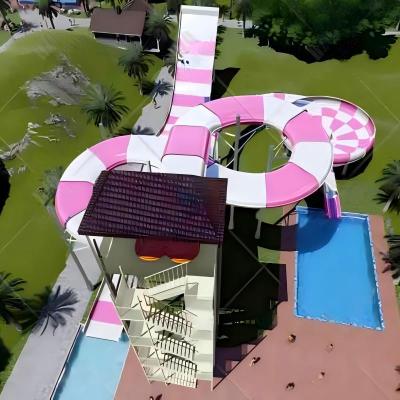 China Multi Curve Fiberglass Water Slide Sky Spin / Monster Bowl Combined for sale