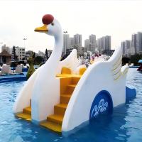 China Swan Shape FRP Outdoor Swimming Pool Slide Scratch Resistant for sale