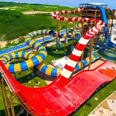 China Four Person Skyward Spiral Water Slide 17.5m in Aqua Park for sale