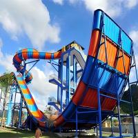 China Four Person Skyward Spiral Water Slide U Shaped 17.5m For Water Park for sale