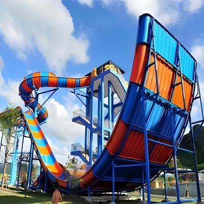 China Four Person Skyward Spiral Water Slide U Shaped 17.5m For Water Park for sale