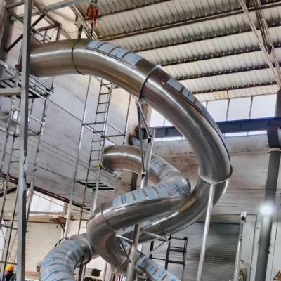 China Spiral Stainless Steel Water Slide Anti UV Polished For Children for sale