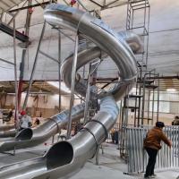China Sky Spin Stainless Steel Water Slide Impact Resistant In Aqua Park for sale