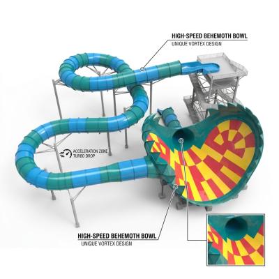 China Egyptian Sands U-Shaped Water Slide 7m for Aqua Adventure Park for sale