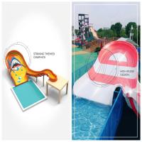 China 10M Tropical Paradise Kids Multi-Lane Water Park Water Slide for sale
