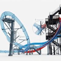 China 18M Space Galaxy AquaLoop Water Park Water Slide for sale