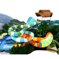 China Jurassic Dino Themed U-Shaped Water Slide 15M Backyard Luxury Pool for sale