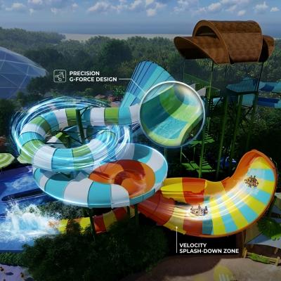 China Arctic Ice Themed Kids Multi-Lane Water Slide 10M Aqua Adventure Park for sale