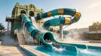 China Cannon Water Slide 12M — Atlantis Lost City Style Community Water Center for sale