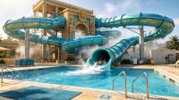 China Cannon Water Slide 12M — Atlantis Lost City Style Community Water Center for sale
