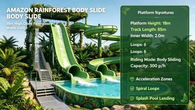 China Body Slide Water Slide 18M — Amazon Rainforest Style Cruise Ship Deck for sale