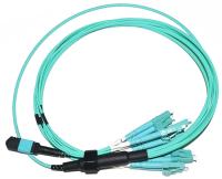 China MTP / MPO-LC Sm Optical Fiber Patch Cable Round Cable Fanout 2.0mm for sale