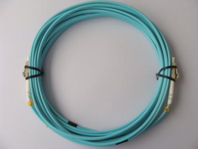 China PC, UPC, APC SX SM LSZH LC-LC OM3 Fiber Optic Patch Cord with aqua cable for sale