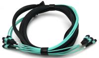 China 100G 72 Fiber OM3 MTP Patch Cord Aqua Cable Female / Male Type for sale