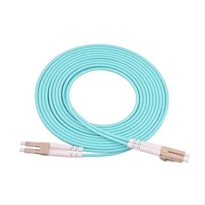 China multimode lc lc connector om4 50/125 duplex jumper lszh jacket 1m fiber optic patch cord for sale