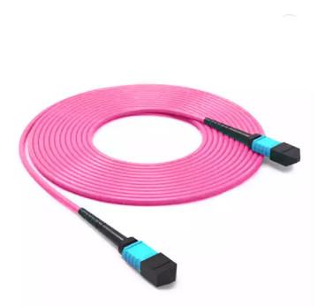 China High quality 8 12 24 Core Om3 Om4 Fiber Optic MTP MPO Patch Cord Cable for sale