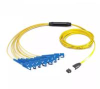 China High quality  MTP MPO - LC Patch Cord Cable  8 12 24 Core Om3 Om4 Fiber Optic for sale