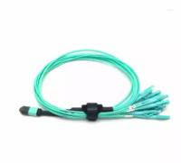 China 3.0mm 12 core OM3 Fiber Optic Jumper MPO - LC Fiber Optic Patch cord for sale