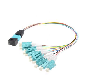 China OEM MPO/MTP Multi-Core Cable 8 cores MTP to LC Duplex Patchcord Trunk Cable for sale