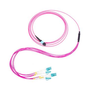 China MPO to LC UPC Female Fiber Cable  2.0mm MPO OM3 Multi Mode PVC OFNP Jacket for sale