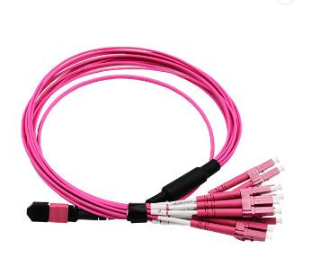 China MPO to MPO Bare Fiber MPO to LC UPC Female 8core 12core 24core Fiber Optic Patch Cord for sale