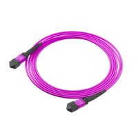 China MPO Fiber optic patch cord OM3 OM4  Aqua / Violet  patch cord for sale