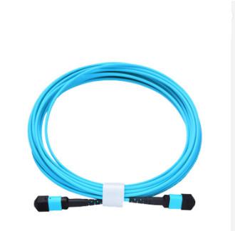 China MPO Optical fiber trunk cable 12 / 24 core OM3 OM4 MM Fiber Optic patch cord for sale