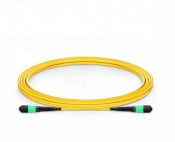 China MPO Trunk Cable SM 12 Fiber Optical Yellow Color Customized for sale