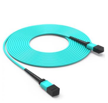 China MPO MTP OM3 OM4 Fiber Patch Cable 8 12 24 Core Male Female for sale