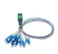 China SM 1M Optic MPO To LC Patch Cord Cable 12 Core 0.9mm for sale