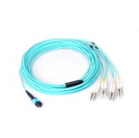 China MPO To LC Duplex OM3 OM4 Fiber Optic Patch Cord 8 Core 12 Cores MTP for sale