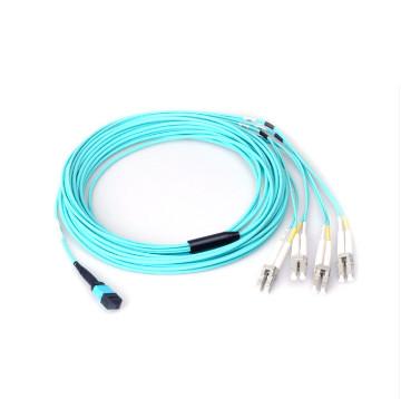 China MPO To LC Duplex OM3 OM4 Fiber Optic Patch Cord 8 Core 12 Cores MTP for sale