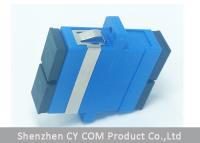 China SC UPC singlemode duplex blue Fiber Optic Adapter Flange for sale