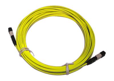 China MPO / MTP 8/12/24 cores UPC/APC/OM3 Yellow/Aqua Fiber Optic Patch Cord for sale