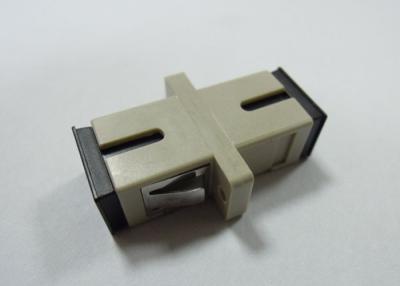 China SC/PC MM simplex fiber Optic Adapter with flange beige shenzhen supplier for sale