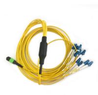 China 12 Cord Connector MPO / UPC LC / UPC Fiber Optic Patch Cord Yellow for sale