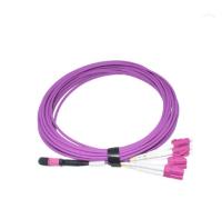 China 8 Fibers LC MPO OM4 Multimode Patch Cord With Female Connector for sale