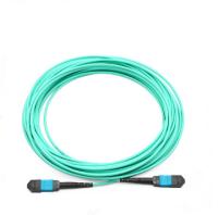 China OM3 12 core Fiber Optic Cable 3.0mm 5m MPO Fiber Optic Jumper for sale