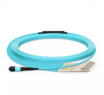 China 8-24 Fibers MTP-12 LC/SC/FC/ST OM3 50/125 MM US Conec MTP Elite Breakout Cable for sale